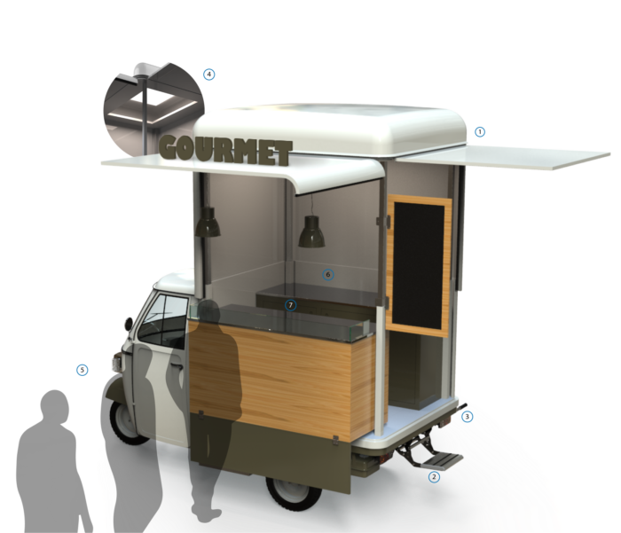 Piaggio Ape V-Curve® | Three-Wheeled Shop Van | Commercial Vehicle